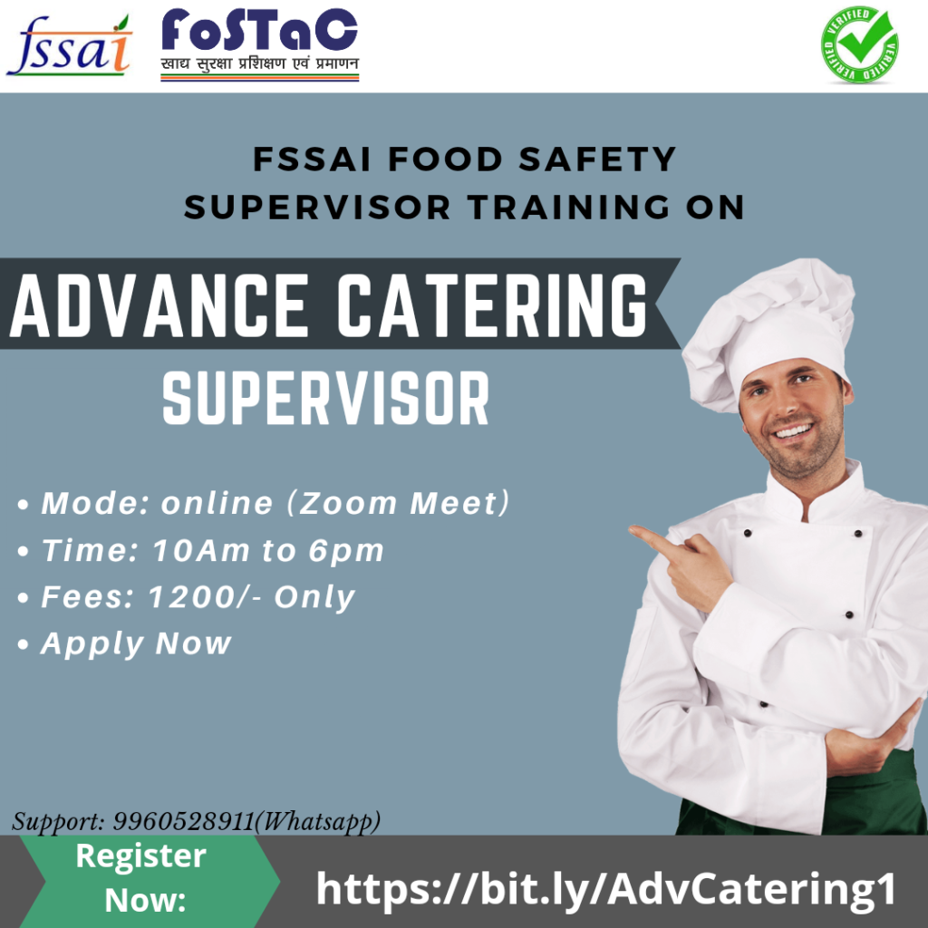FSSAI ADVANCE Catering Food Safety Supervisor Training - FTPA - Food ...